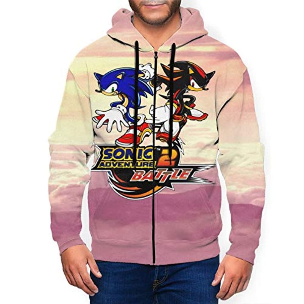 Cartoon Games Sonic Hoodie - Sonic Adventure 2 Battle 3D Print Zip Up ...