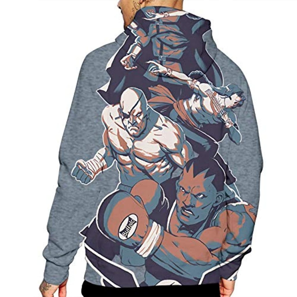 Street Fighter Hoodie - Sagat 3D Print Pullover With Pockets - Anime ...